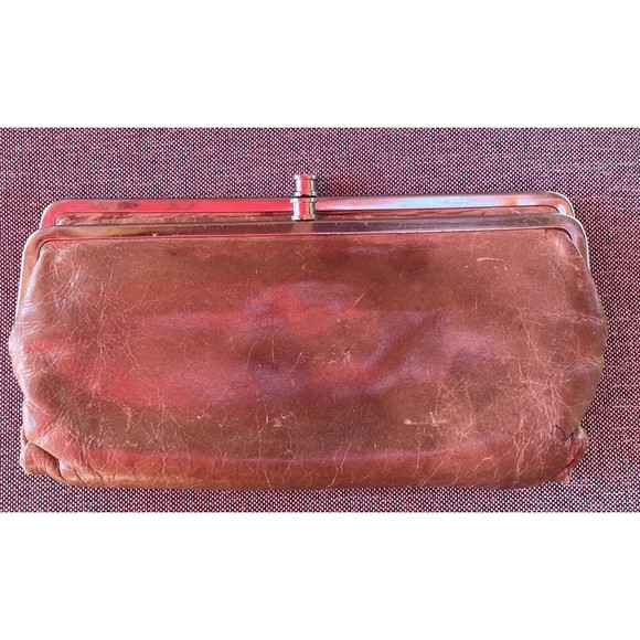 HOBO | Bags | Hobo Womans Olive Green Leather Double Frame Clutch ...